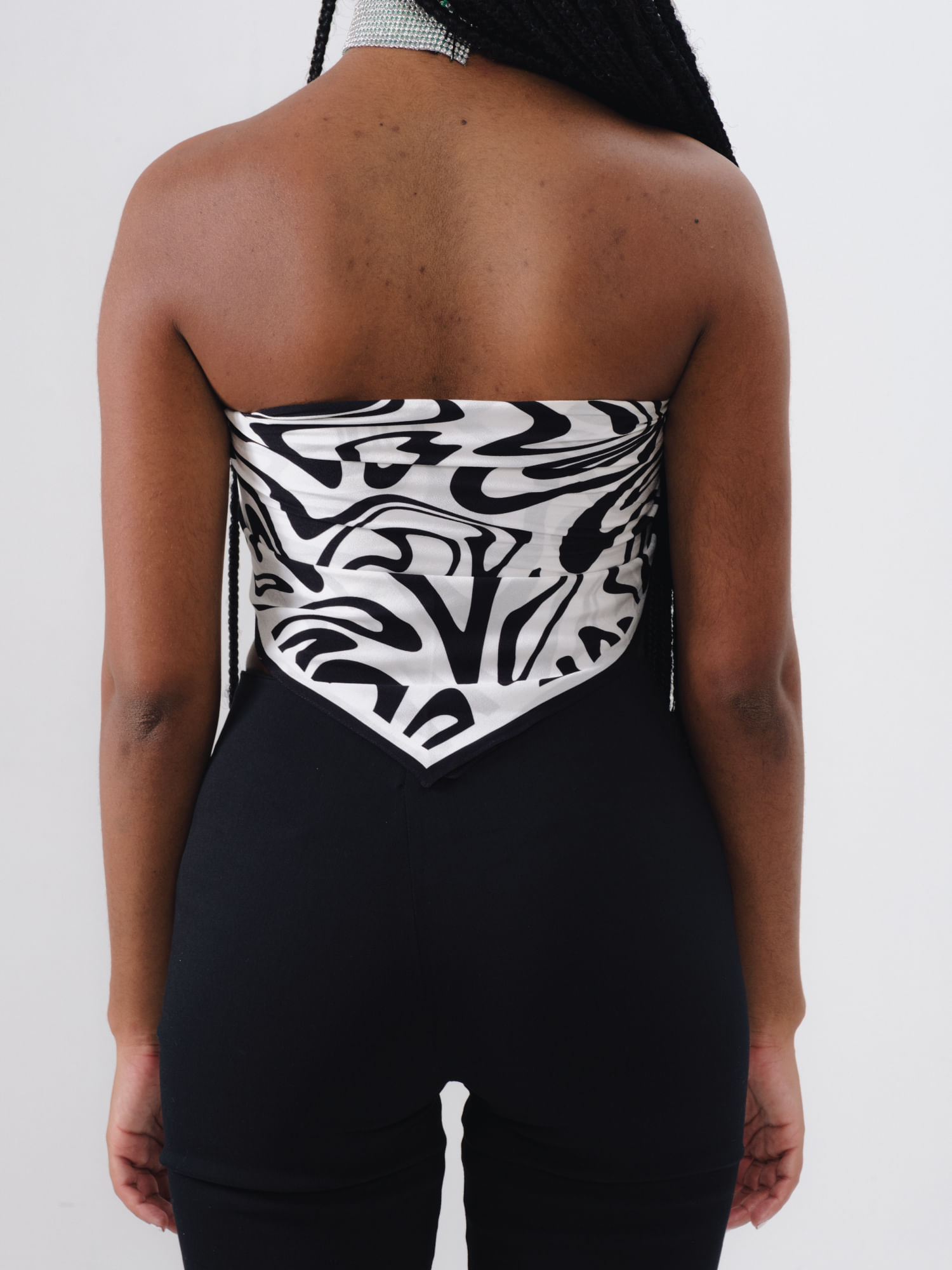 Bandana Seda Marble Preto - Shop Makai